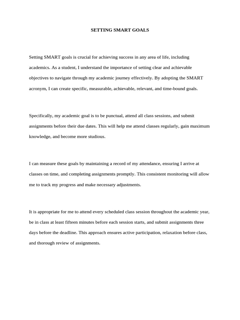 SETTING SMART GOALS | PDF