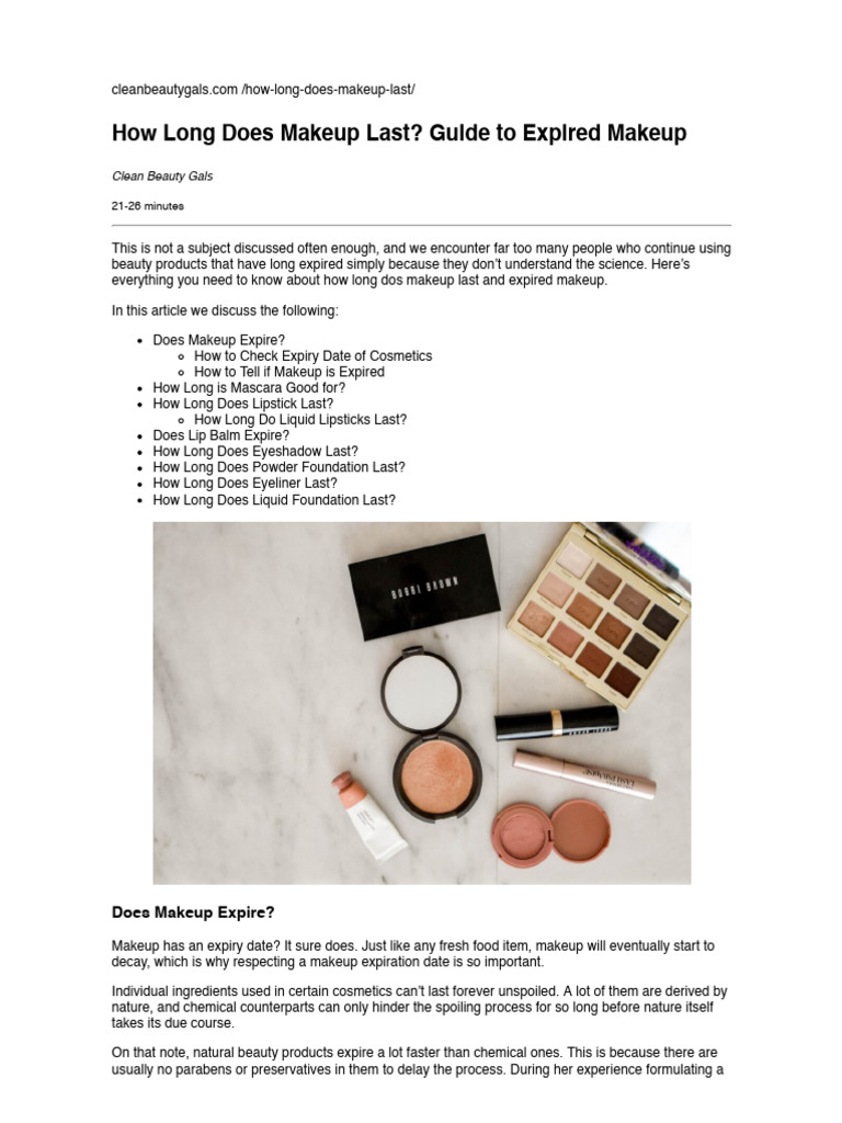 How-Long-Does-Makeup-Last_-Guide-to-Expired-Makeup-__-Reader-View | PDF