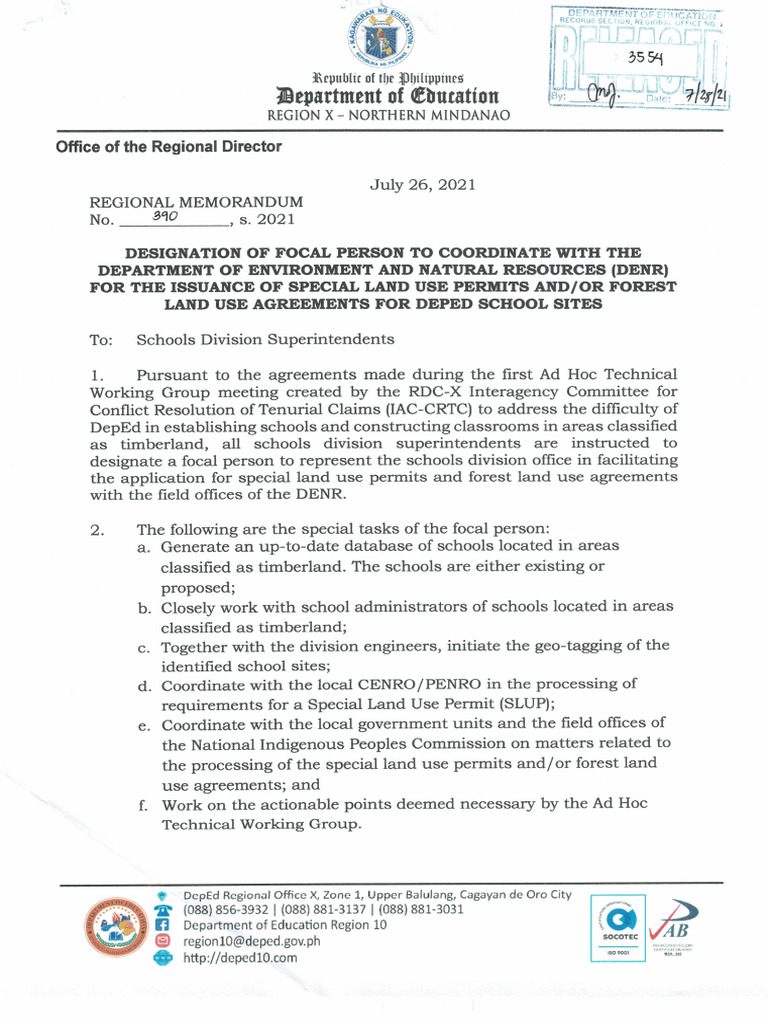 RM_390_Designation of Focal Persons to Coordinate wuth the Department ...