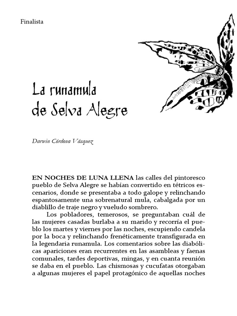 La leyenda de la runamula en Selva Alegre | PDF | Novela negra ...