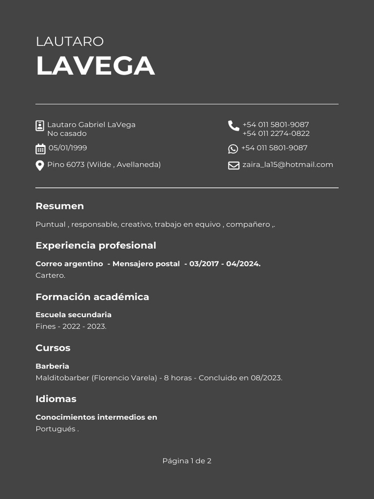 CV Su Nombre 07-2024 | PDF