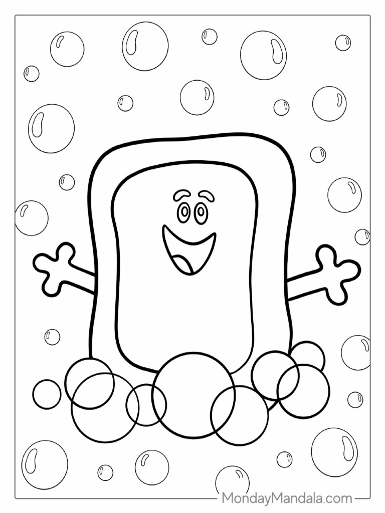 Slipper Soap Coloring Sheet For Preschoolers | PDF