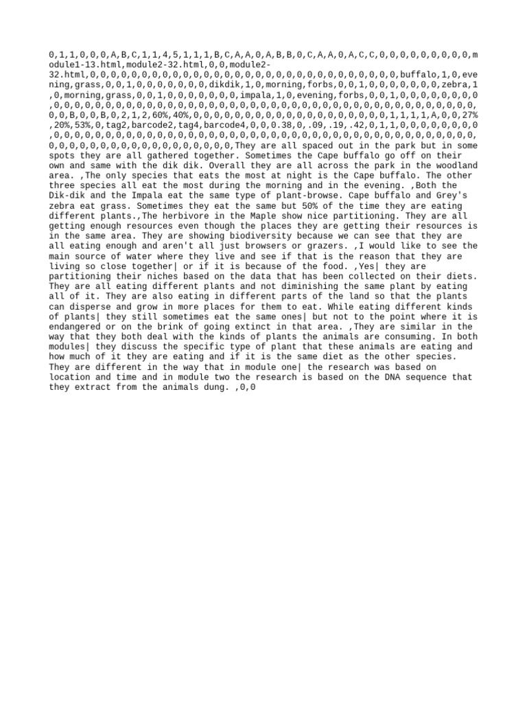 Morgan Thatcher Niche Partitioning and DNA Metabarcoding Assignment | PDF