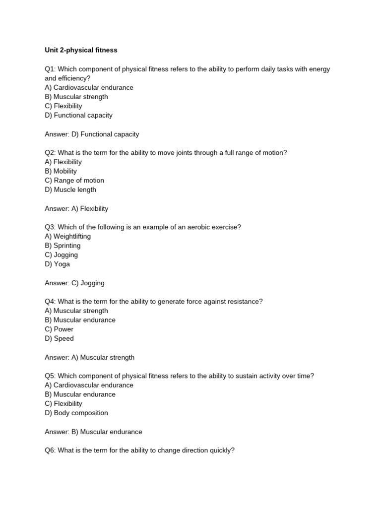 Class 9th Keepfit MCQ Half Yearly | PDF