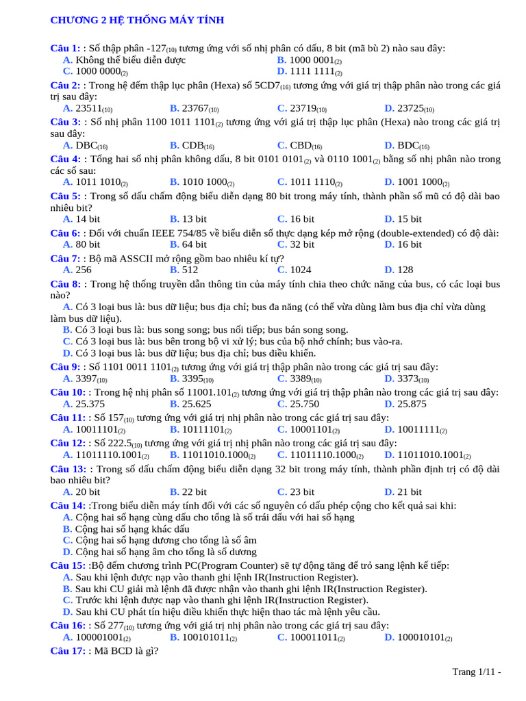 On Tap Chuong 2 | PDF