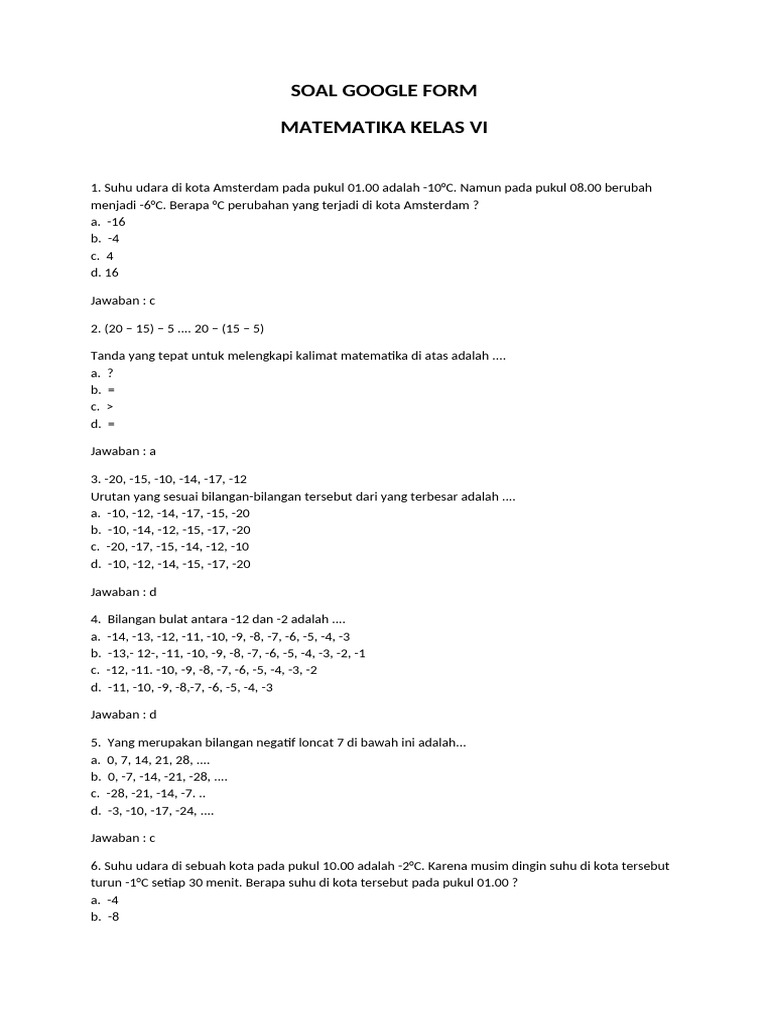 Soal Google Form. | PDF