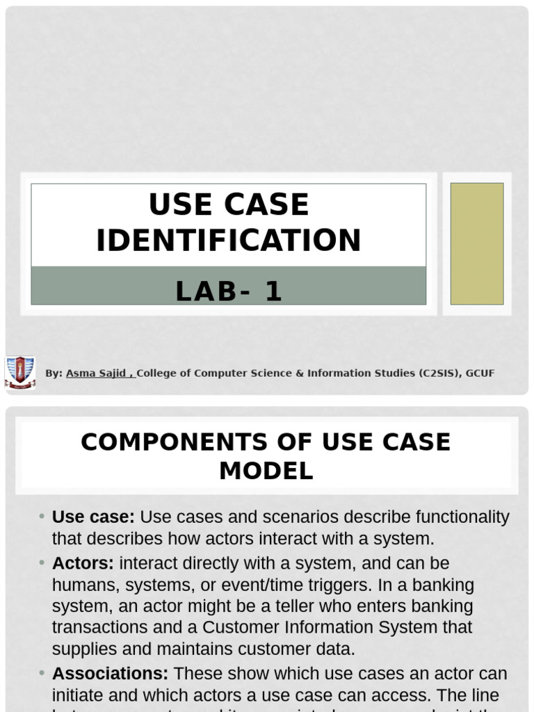 Lab 1-Use Case Identification | PDF