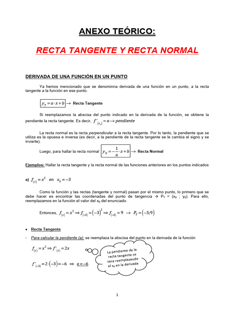 Recta Tangente y Normal | PDF