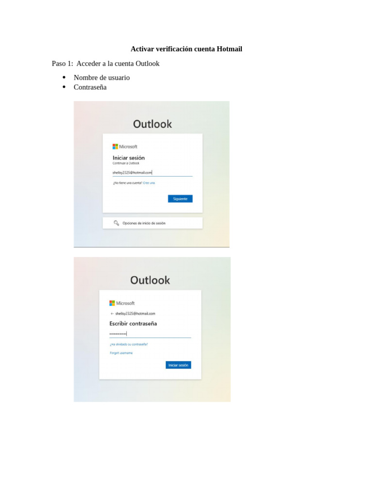 Activar verificación cuenta Hotmail (2) | PDF