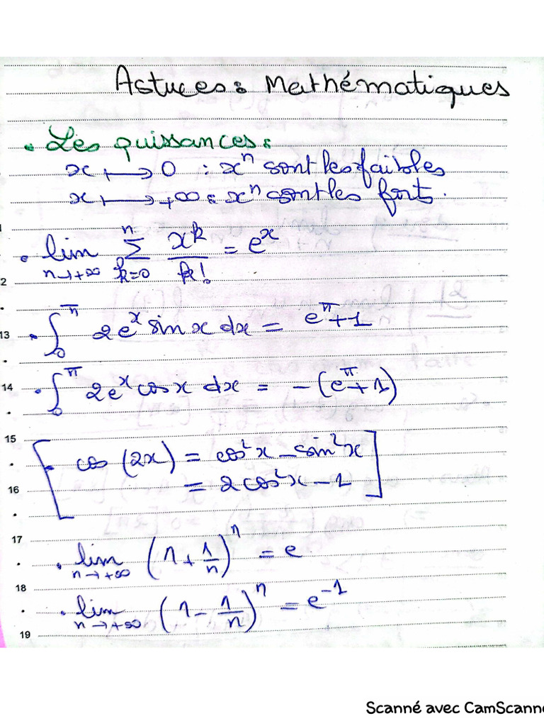 ASTUCES MATHS (Prepa Des Concours) | PDF