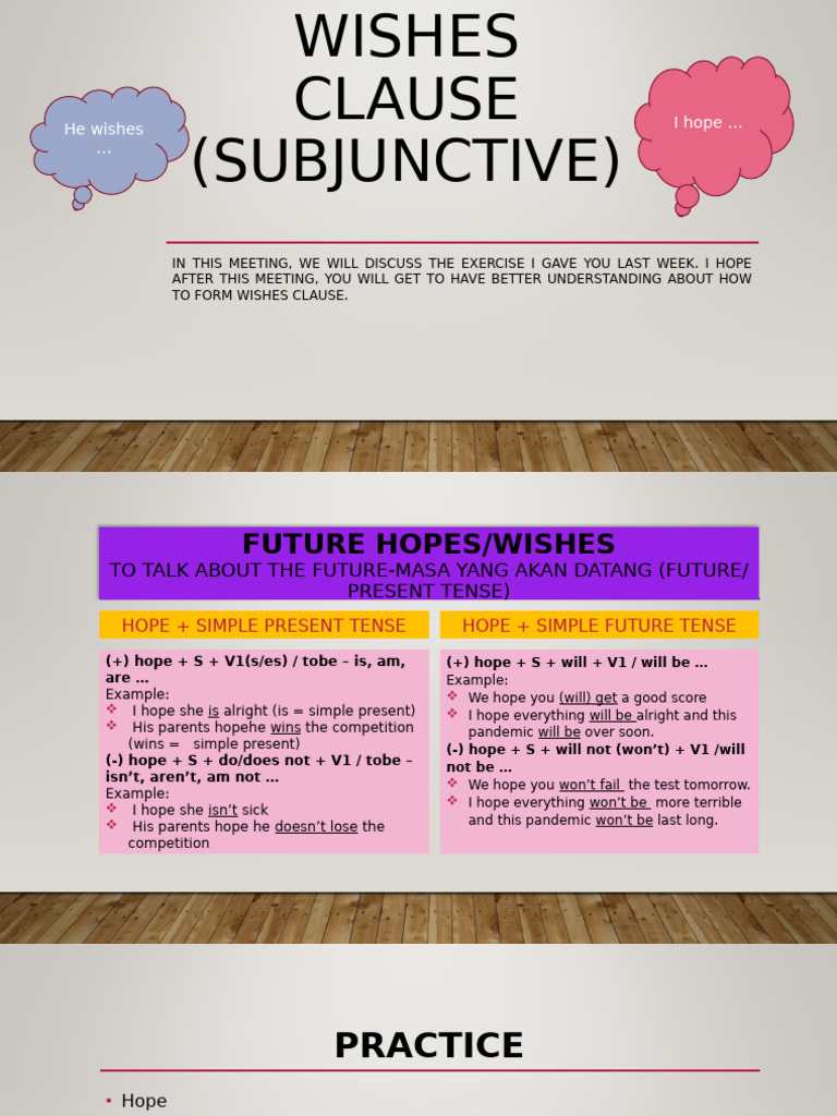 Wishes Clause (Subjunctive) Newest | PDF