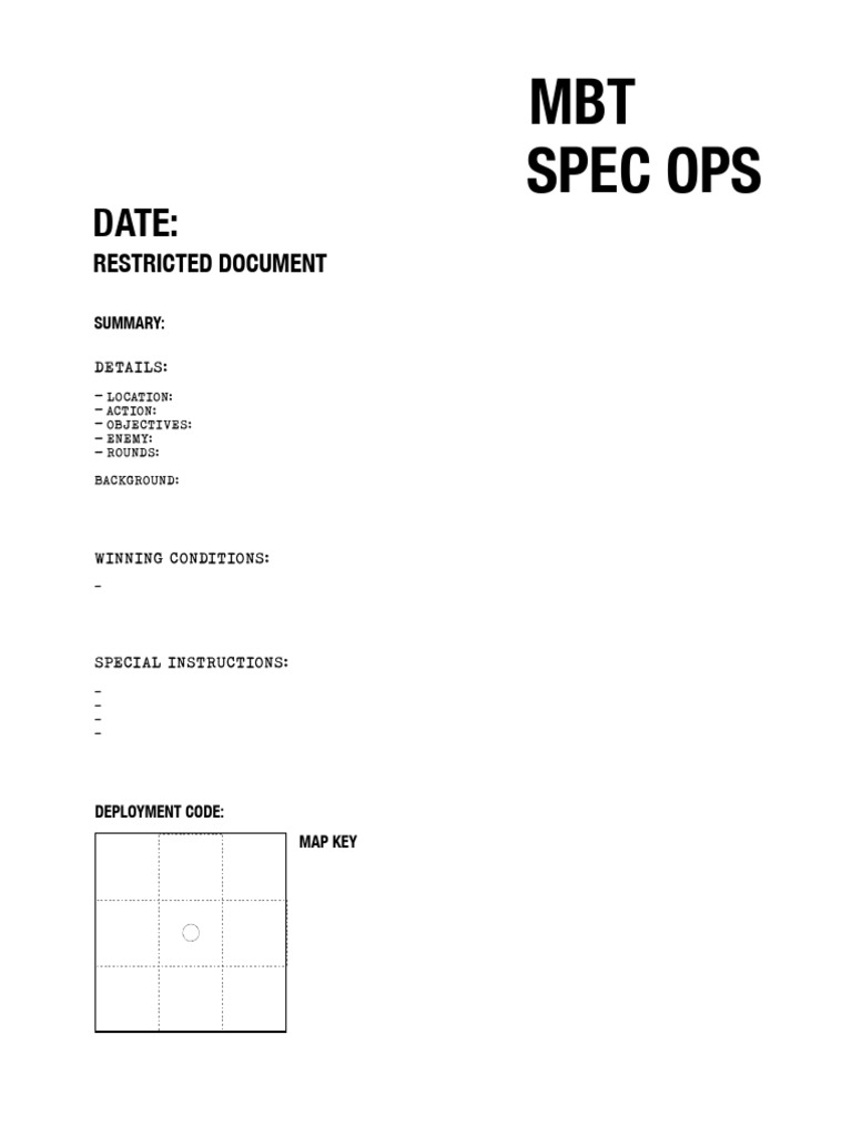 Blank Team Sheets and Mission Sheets PDF BW | PDF