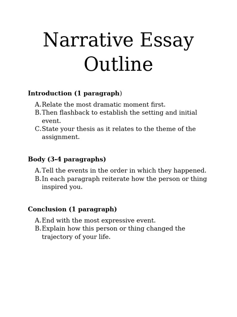 Narrative Essay Outline | PDF