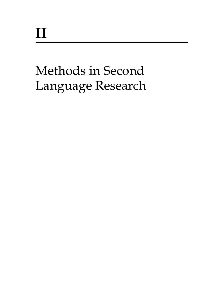 W6.2_Methods in second language research | PDF