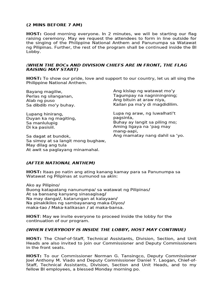 UPDATED-FLAG-RAISING-CEREM-SCRIPT | PDF