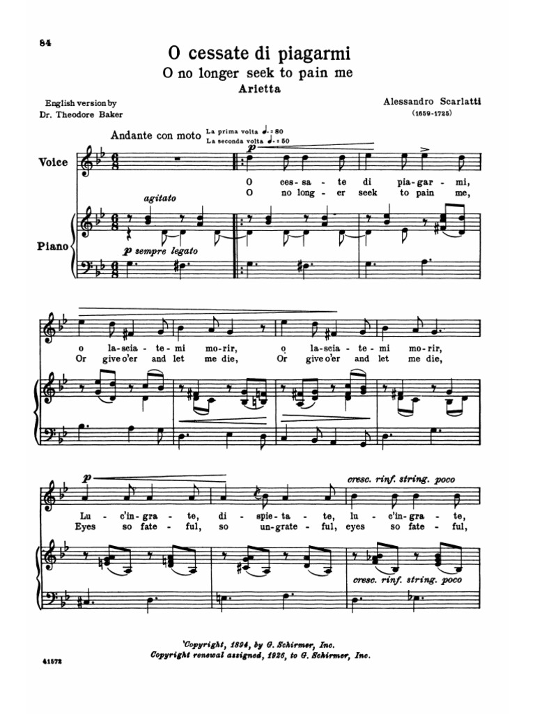 O Cessate Di Piagarmi | PDF