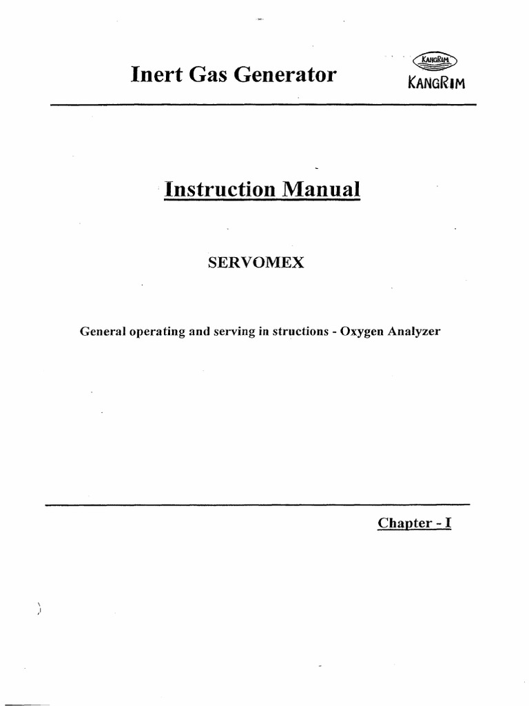 INERT GAS GENERATOR INSTRUCTION MANUAL- OXY ANALYZER CALIBRATION | PDF