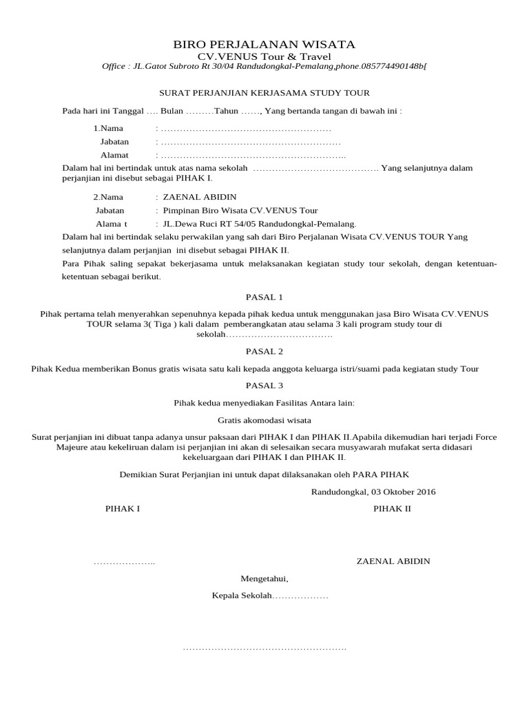 Biro Perjalanan Wisata Mou | PDF