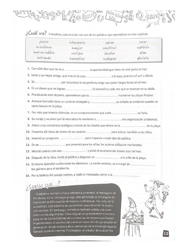 7mo - Actividad Vocabulario Cap. 2 | PDF