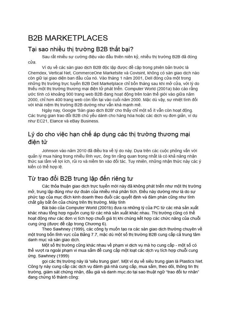 B2B Marketplaces | PDF