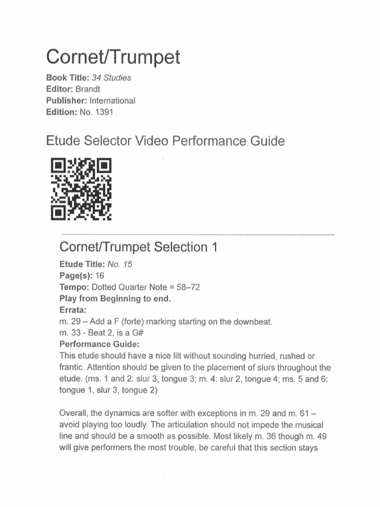 Trumpet All Region Etudes | PDF
