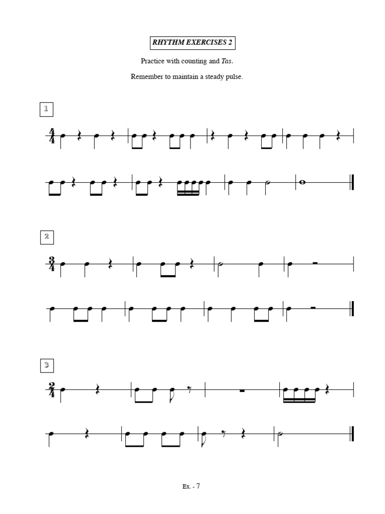 Rhythm and Note Value Exercises | PDF | Teaching Methods & Materials
