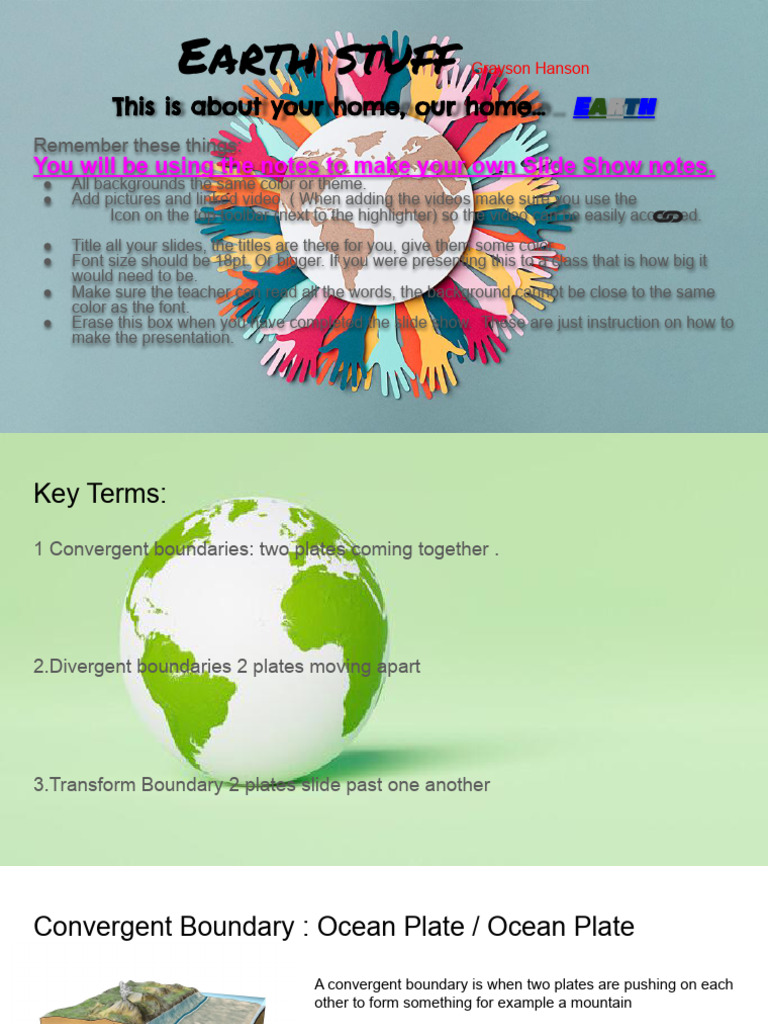 Plate Boundary Slide Show Notes | PDF