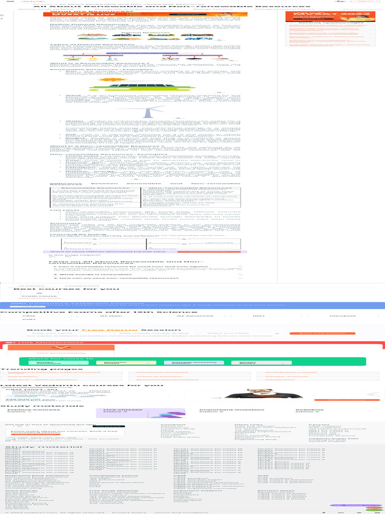 Renewable and Non-Renewable Resources Types, Differences, Examples and FAQs | PDF