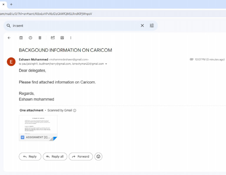 Sample of Email. Sent | PDF