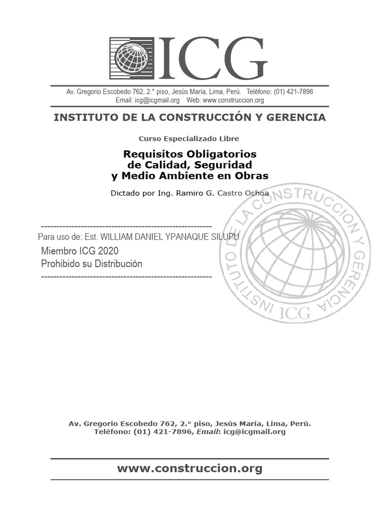 Calidad-M-ICG-Est. WILLIAM DANIEL YPANAQUE SILUPU | PDF