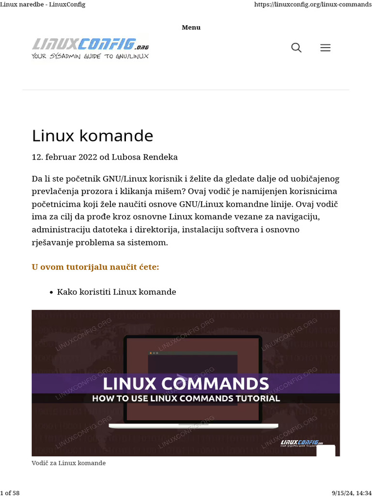 Linux Naredbe - LinuxConfig | PDF