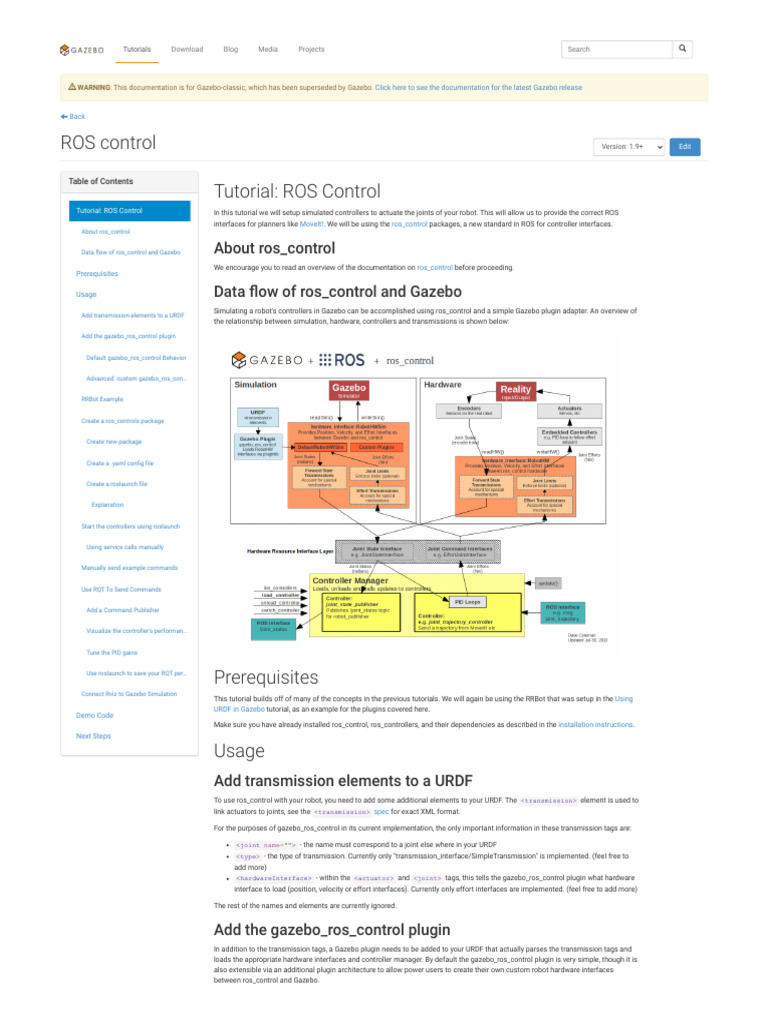 Classic Gazebosim Org Tutorials Tut Ros - Control Cat Connect - Ros | PDF