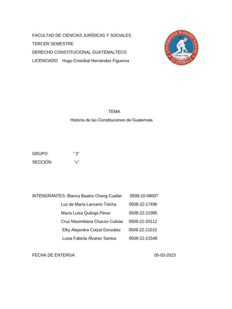 Historia De Las Constituciones De Guatemala Pdf