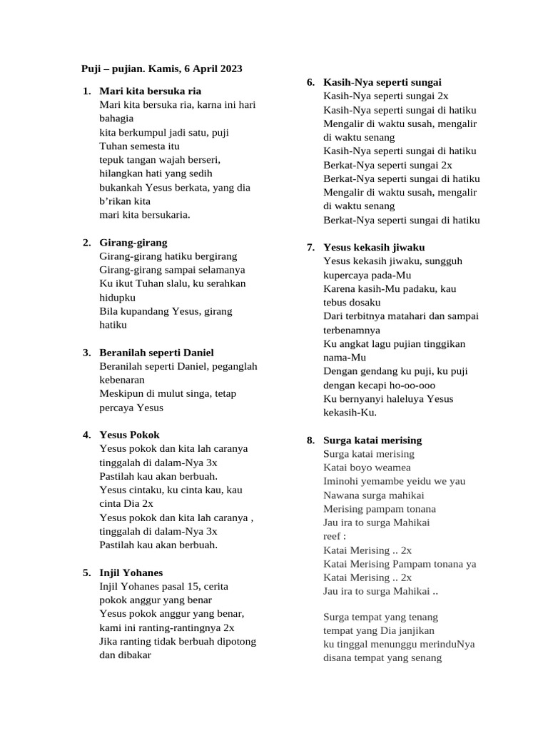 Puji Pujian | PDF