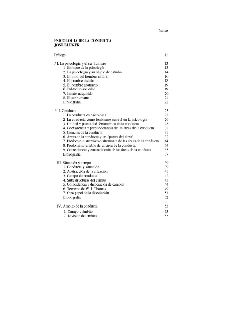Capítulo 1 Del Libro Psicología de La Conducta de José Bleger | PDF ...