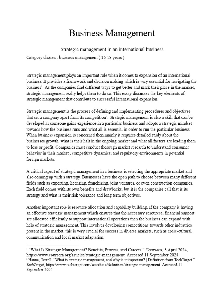 English Task 8036 Business Management Essay | PDF