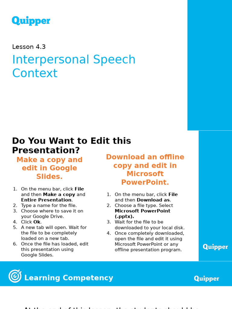 ME EngOCC 11 Q1 0403 - PS - Interpersonal Speech Context | PDF