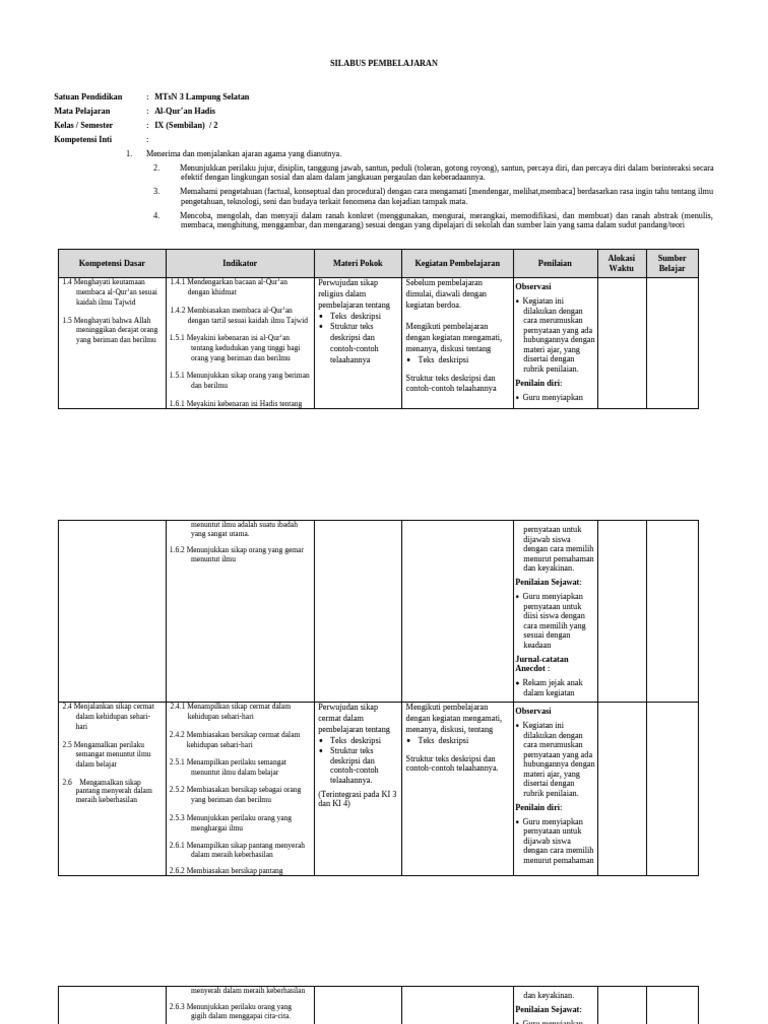 Silabus Semester 2 2024 | PDF