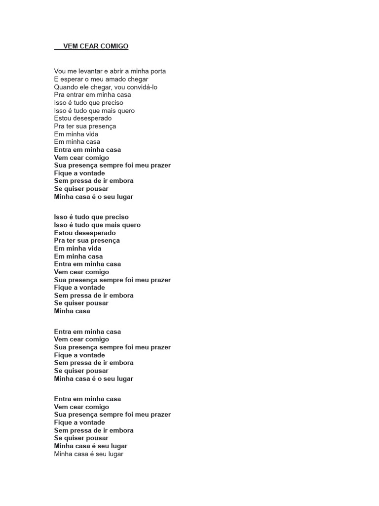 Vem Cear Comigo | PDF