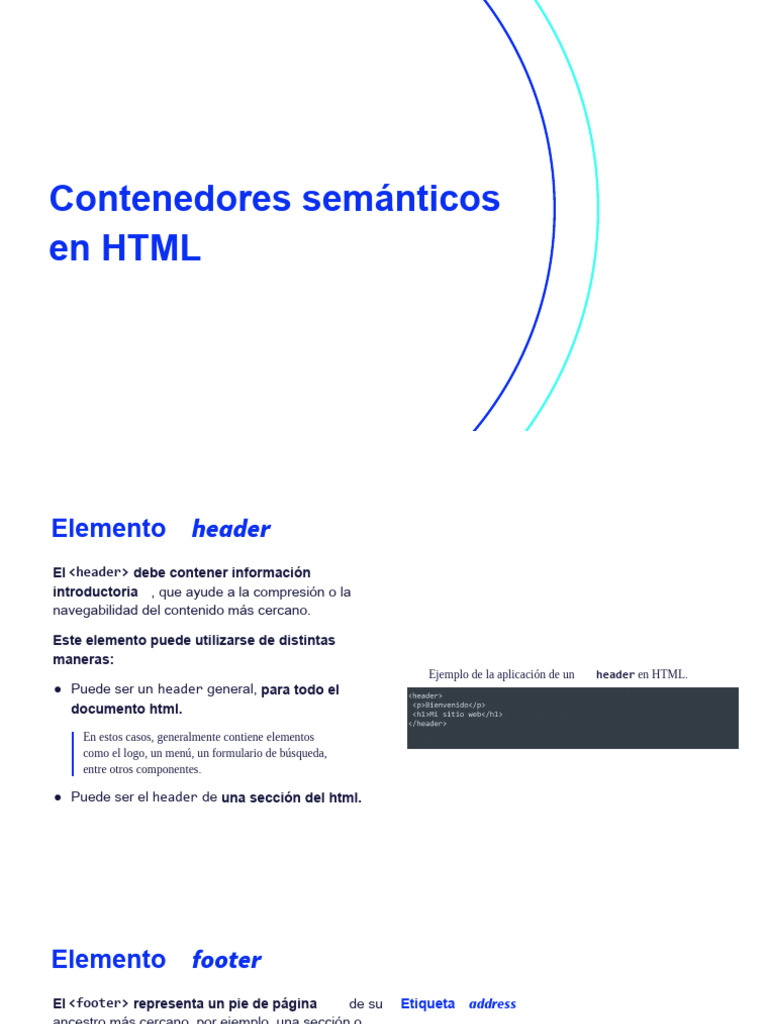 3 - Contenedores Semánticos en HTML | PDF