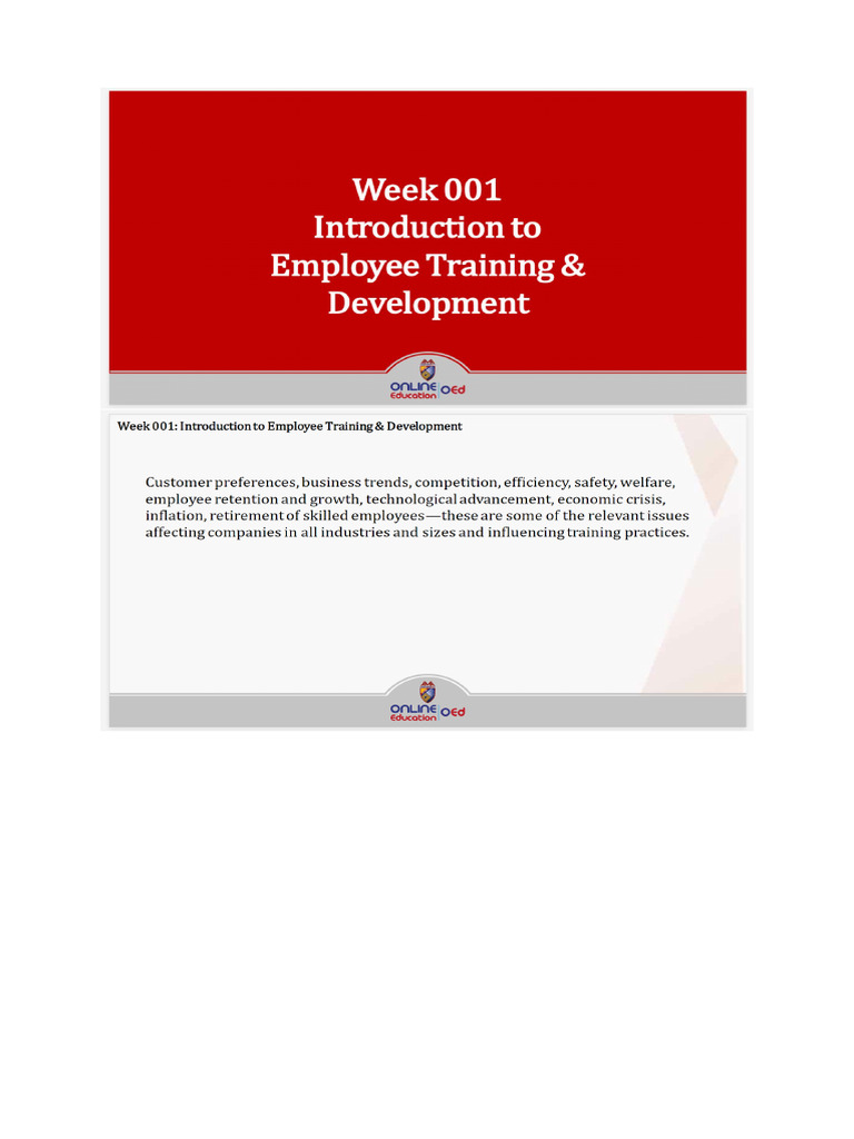 1 - Introduction To Employee Training & Development | PDF