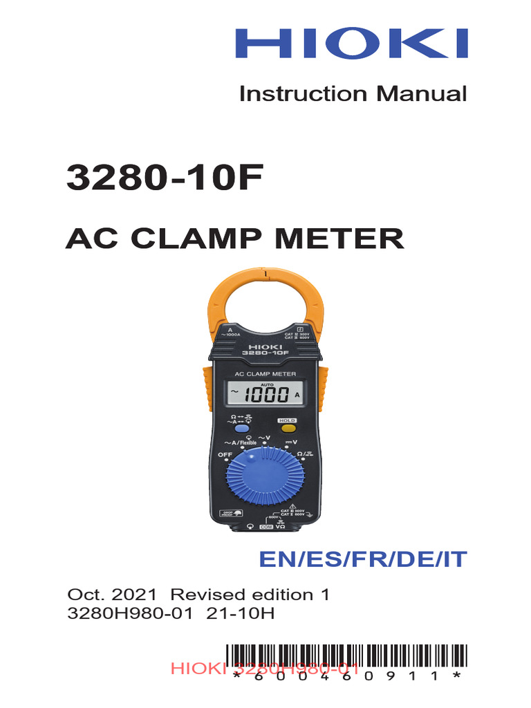 Ac Clamp Meter Ac Clamp Meter: Instruction Manual Instruction Manual | PDF