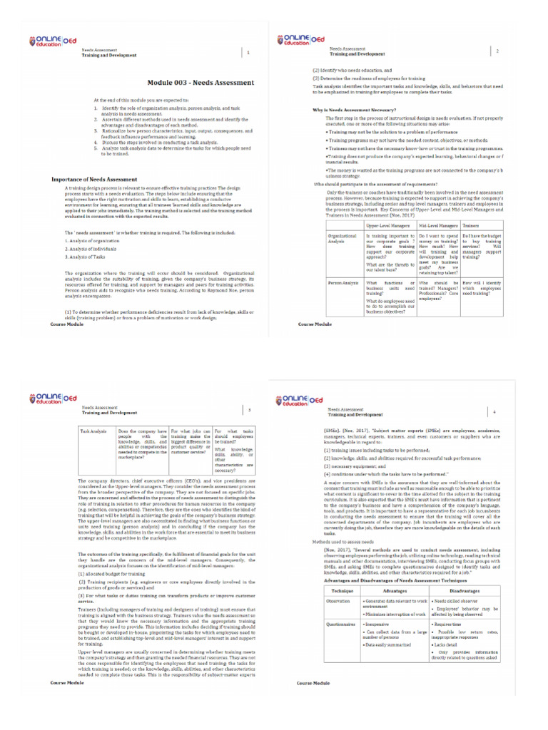 3 - Needs Assessment | PDF