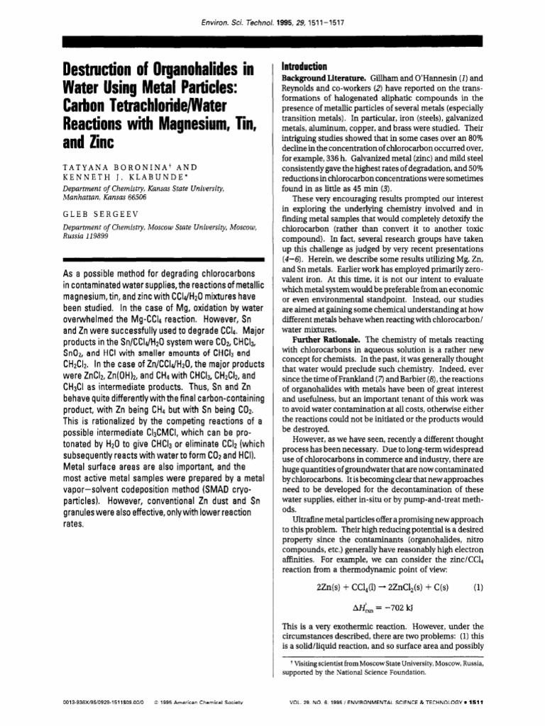 1995_Destruction of Organohalides in Water Using Metal Particles ...