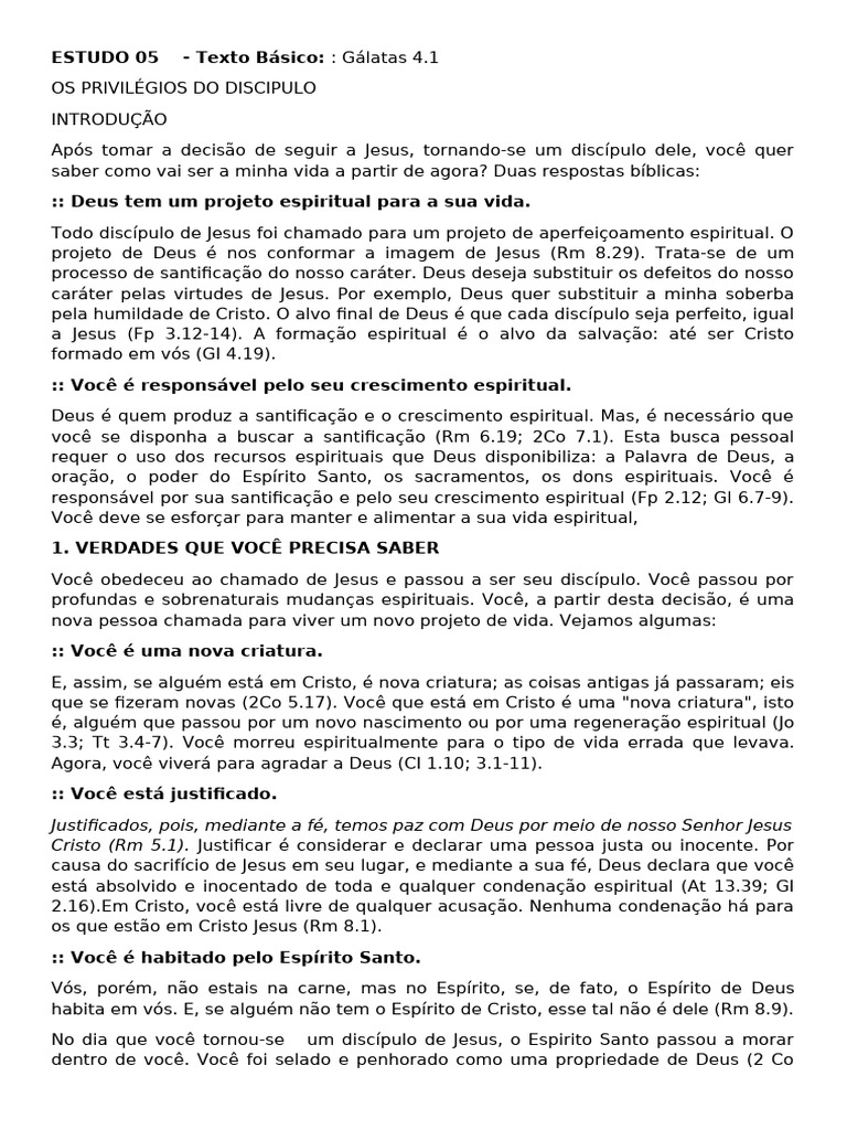 Licão 05 Segundo Módulo Discipulado | PDF