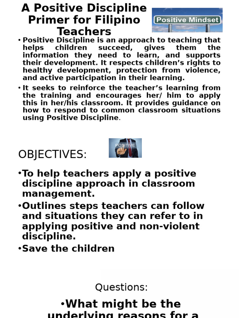 A Positive Discipline Primer For Filipino Teachers | PDF