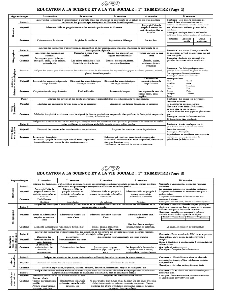 Planification CE2 | PDF