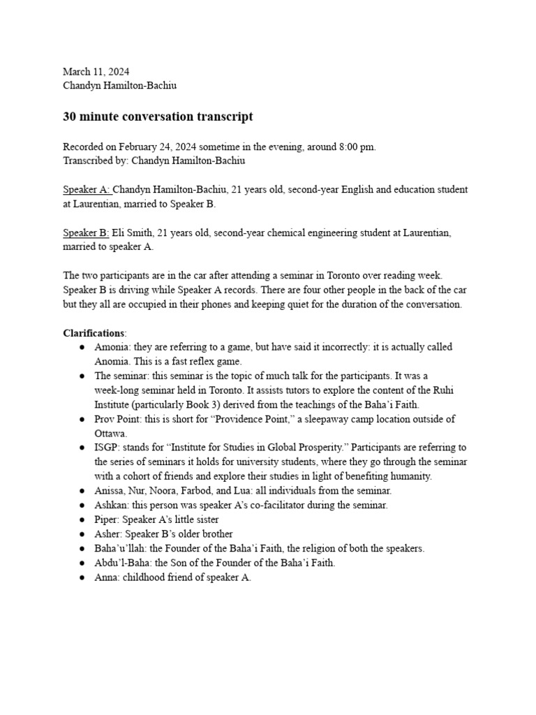 Conversation Transcript | PDF