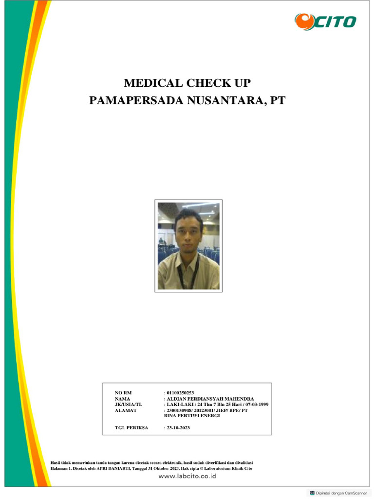 MCU ALDIAN FERDIANSYAH MAHENDRA (01100250253) | PDF