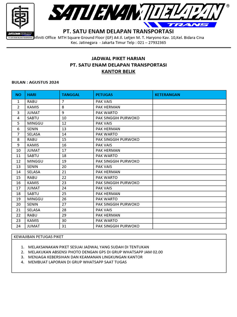 Absen Piket Malam Ii | PDF